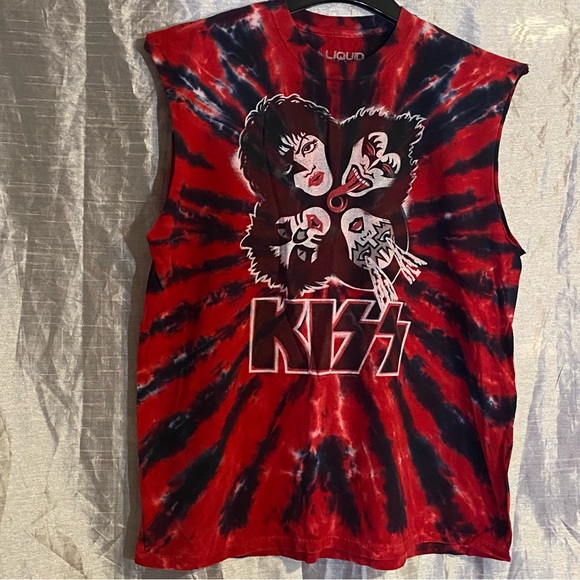 Liquid Blue | Shirts | Kiss Liquid Blue Tie Dye Tee Shirt Sz Xl Guc No ...